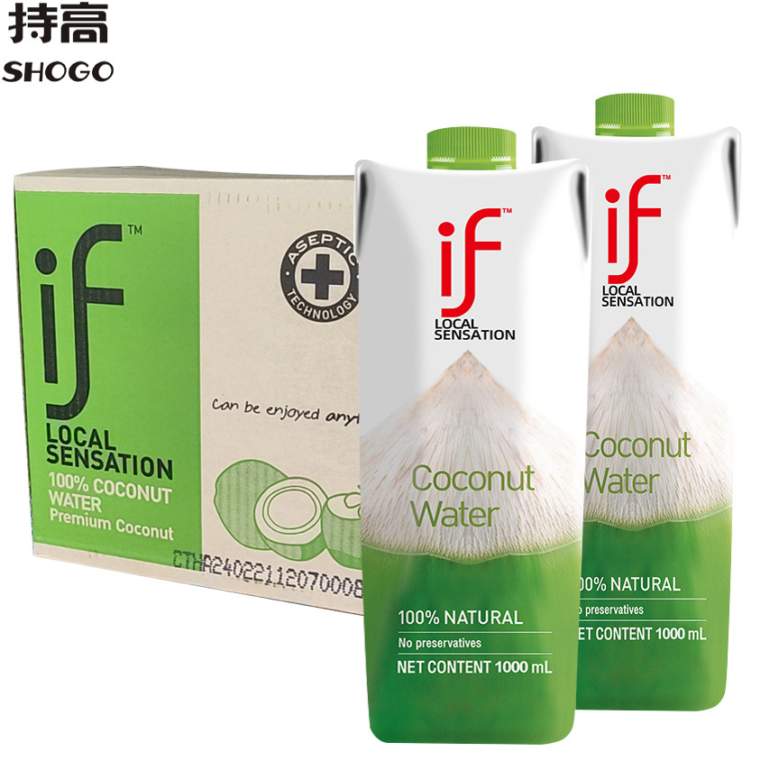 泰国进口 IF椰子水1L装 nfc100%椰青水椰子果汁饮料富含电解质