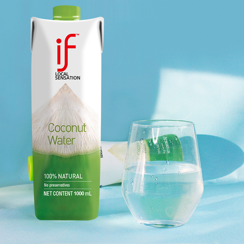 泰国进口 IF椰子水1L装 nfc100%椰青水椰子果汁饮料富含电解质
