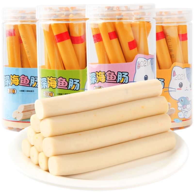 WHJK法思觅语深海鱼肠10支桶装150g原味玉米虾味芝士味即食香肠小吃零食多口味多规格可选