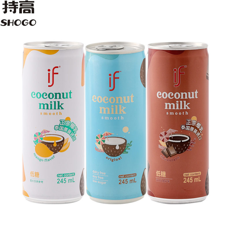 泰国进口if丝滑椰汁饮料245ml*24听装拉罐装芒果巧克力味椰乳饮料