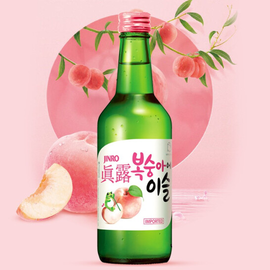 真露 韩国进口烧酒13°桃子味 360ml*20瓶 整箱装 果味酒