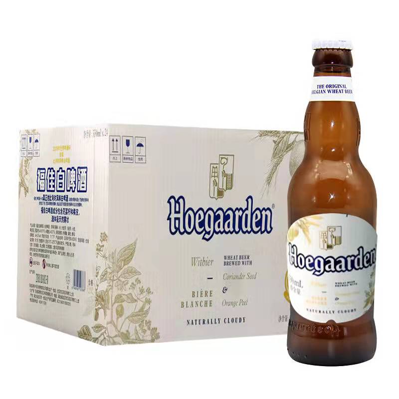 福佳白（Hoegaarden）小麦白啤酒 精酿啤酒 300ml*24瓶 整箱装 新日期